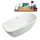 67" Streamline N-701-67FSWH-FM Soaking Freestanding Tub and Tray With ...