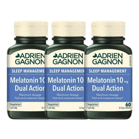 Adrien Gagnon Melatonin 10mg Dual Action Extra-Strength - 3 x 60 ...