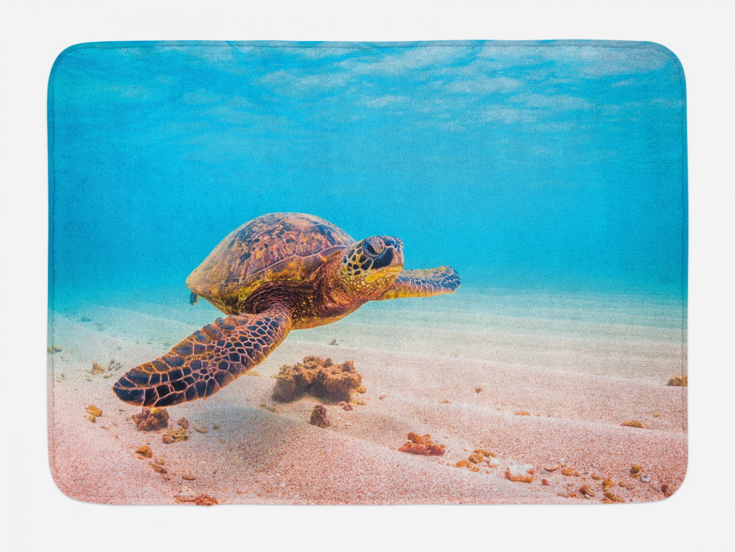 Turtle Bath Mat, Hawaiian Green Sea Turtle Cruises in Warm Waters of ...