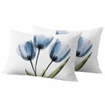 Blue Tulip Outdoor Throw Pillow Covers Set of 2, Country Flower ...