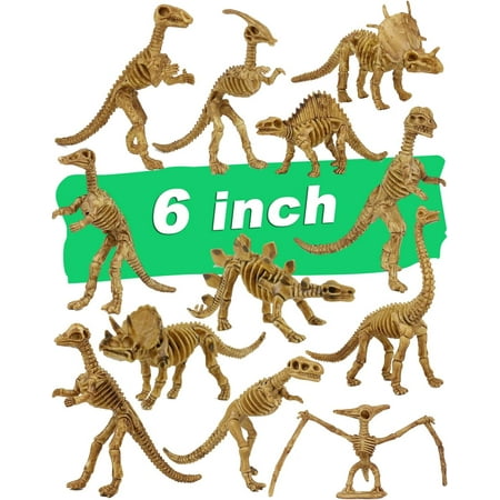 6 Inch Dinosaur Fossil Skeleton for 3 4 5 6 7 8 9 10+ Year Old, Dino Bones for Science Play ...