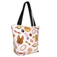 Fotbe Cute Dog Pattern Beach Tote,Shoulder Handbag,Spacious Tote Bag ...