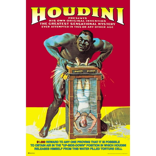 Harry Houdini Water Torture Cell Escape Magic Trick Handcuffs Magician ...