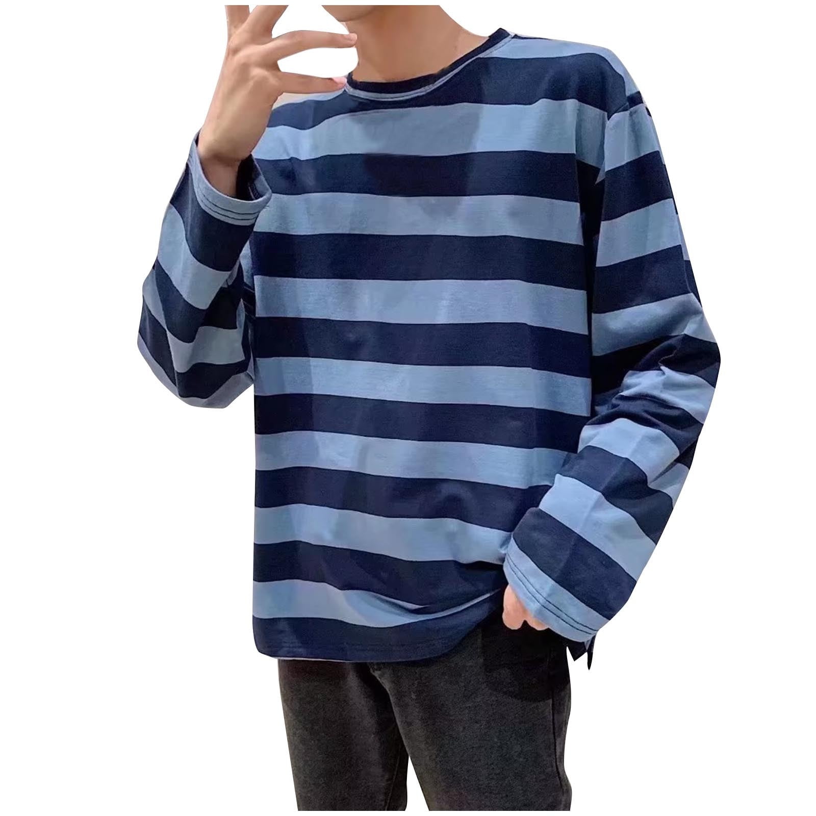 Click here for Ctreela Striped Long Sleeve Shirts For Men Casual... prices