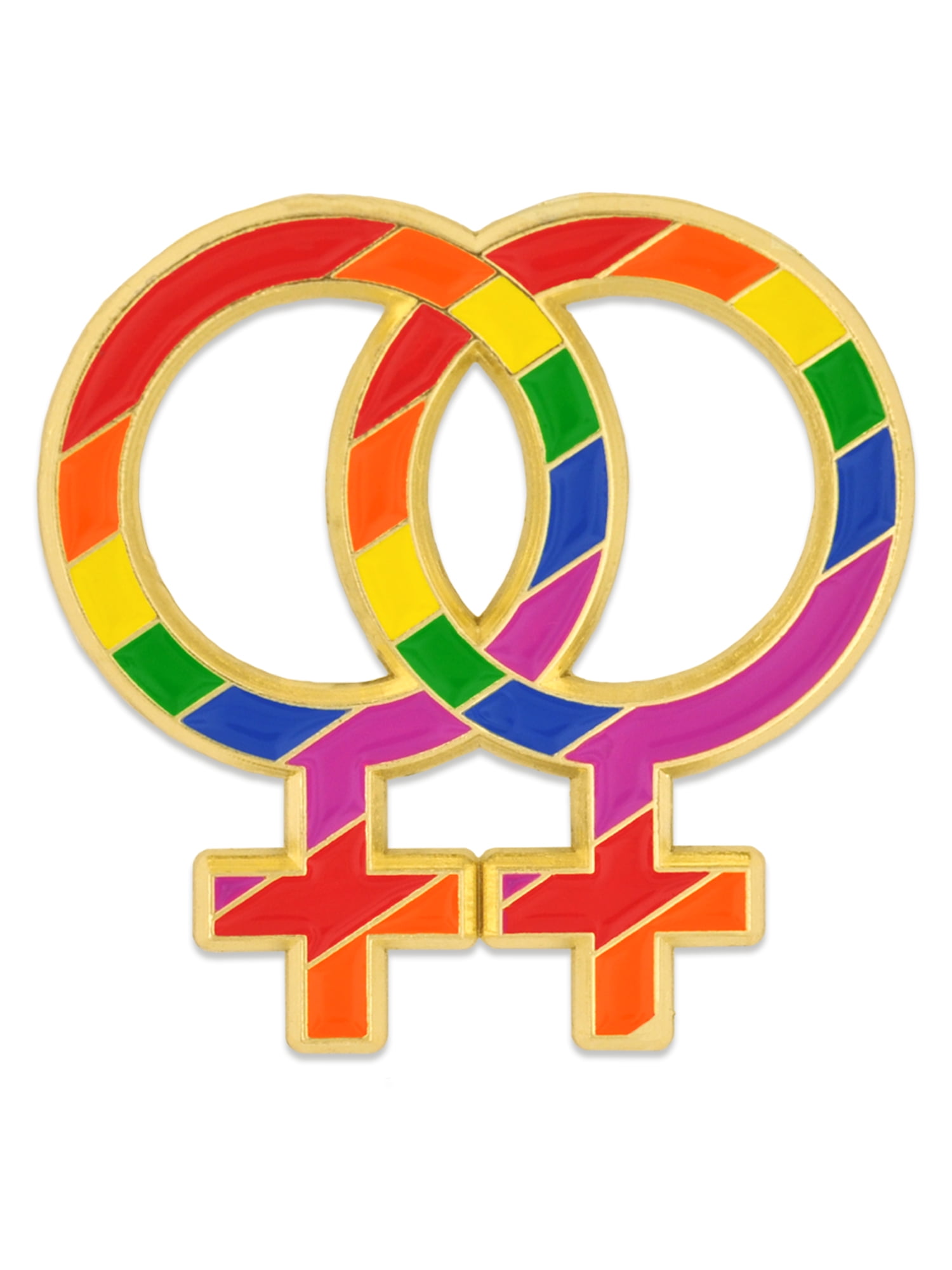 Pinmarts Gay Pride Double Rainbow Venus Symbol Lgbtq Enamel Lapel Pin