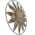DecMode Rustic Metal Carved Sun Face with Rays Wall Décor, 30"D with ...