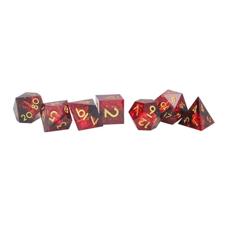 Resin Dice Set, 7Pcs RPG Dice Lightweight Clear Numbers Hand Polished ...