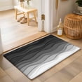Abstract Area Rugs 2x3ft Black White Gradient Ocean Waves Floor Rug Non ...
