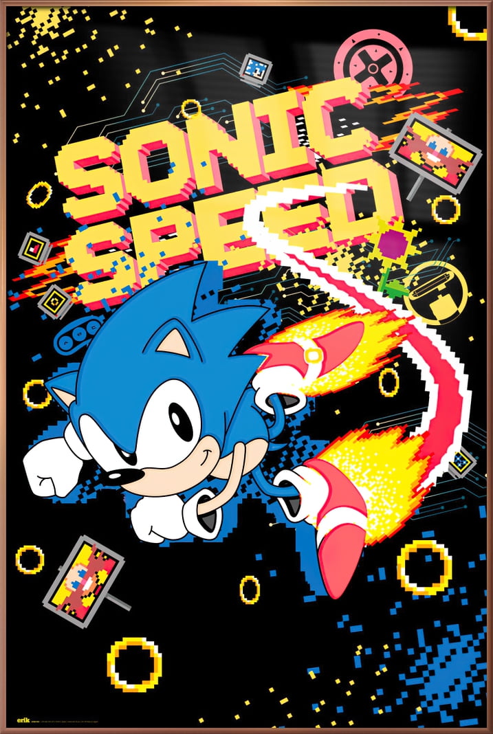 Sonic The Hedgehog - Framed Gaming / TV Poster (Sonic Speed) (Size: 24 ...