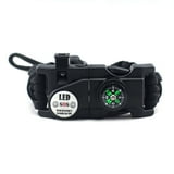 Paracord Survival Bracelet with Fire Starter, Compass, Whistle, SOS Led ...