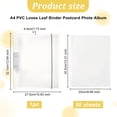 50 Pockets A4 PVC Loose Leaf Binder Greeting Card Organizer Postcard ...