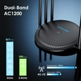 WiFi Router 4G LTE Wireless Router 1200Mbps with Hotspot Gigabit Router, 6x5dBi Omni Antennas ...
