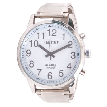 Mens Touch Talking Watch- Extra-Large Face- Leather Band- English ...