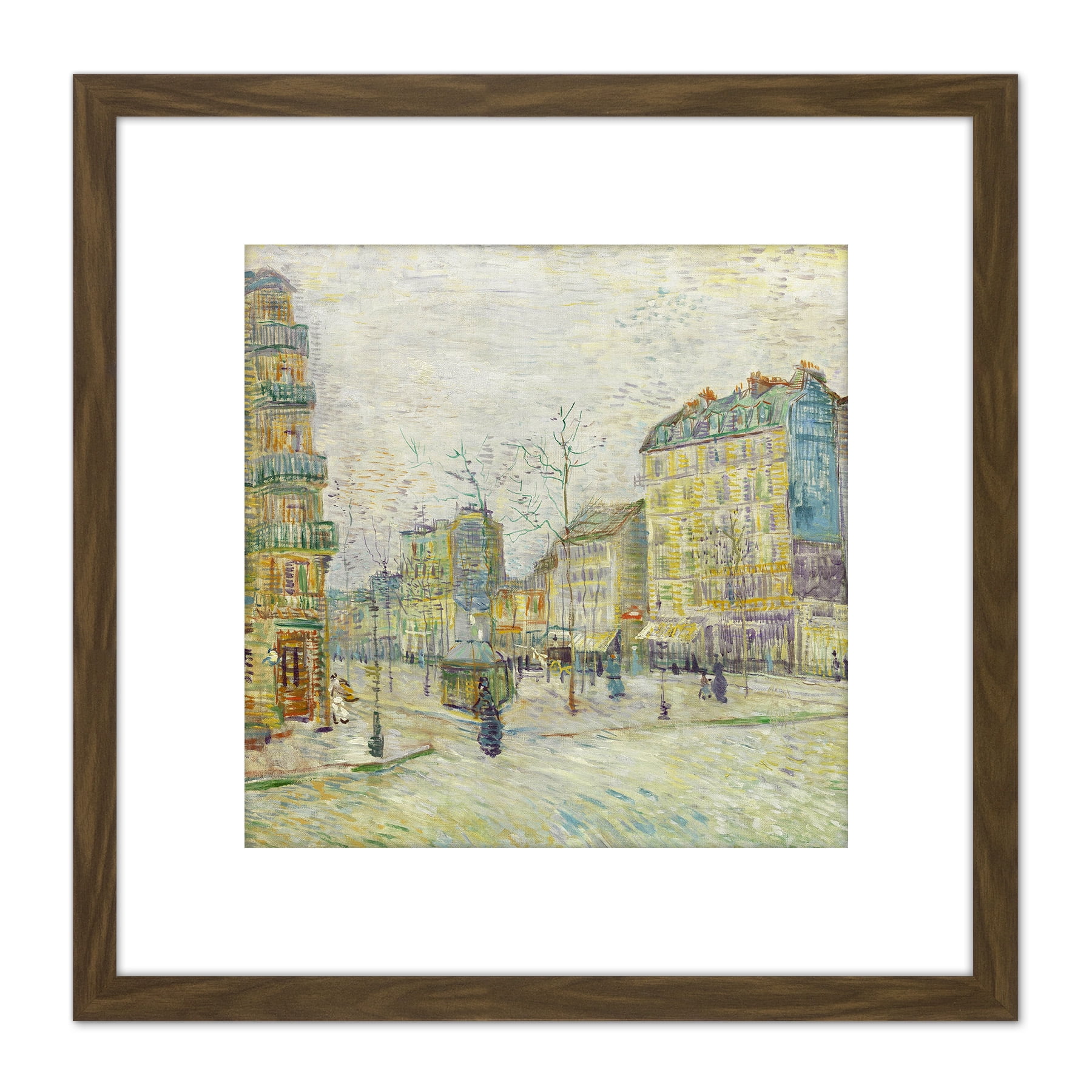 Vincent Van Gogh Boulevard De Clichy 8X8 Inch Square Wooden Framed Wall ...