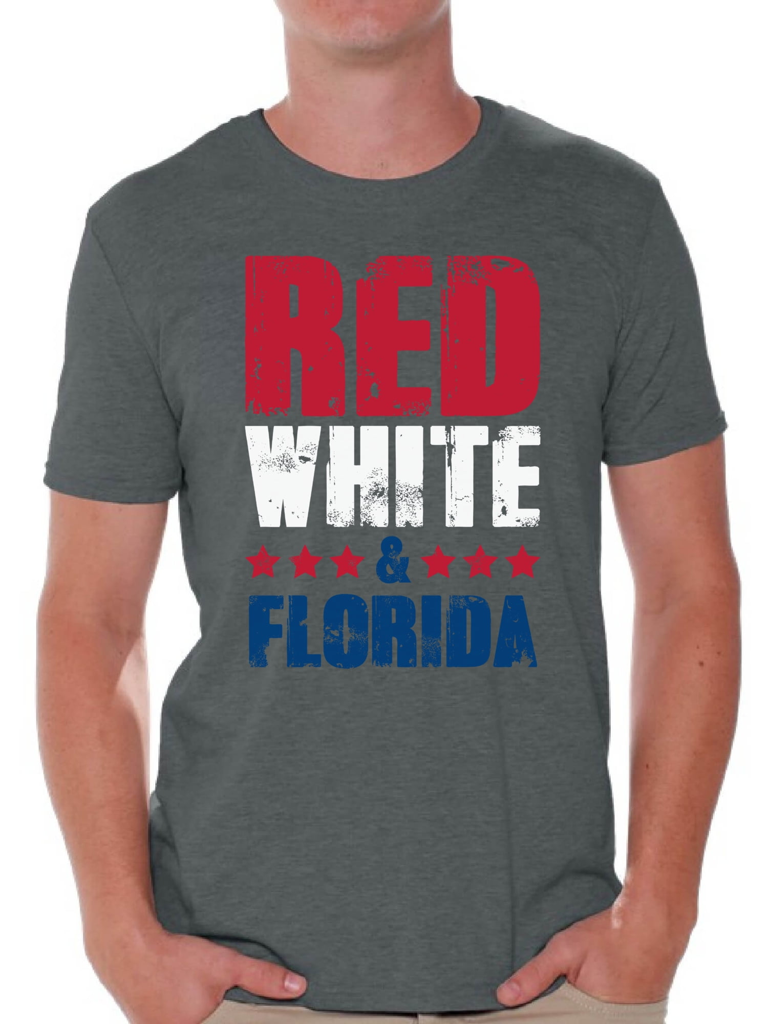 Awkward Styles Red White & Florida Shirt for Men American Men USA Flag ...