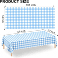 AUQ 6 Pack Light Blue Gingham Tablecloth Rectangular Pale Blue and ...