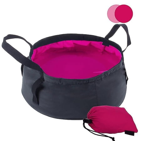 Rose red 8.5l travel washbasin folding footbath portable bucket water ...