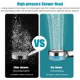 High-Pressure Shower Head Adjustable 360° Rotation Turbine Water Saving ...