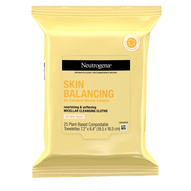 Neutrogena Skin Balancing Micellar Cleansing Face Wipes, 25 ct ...