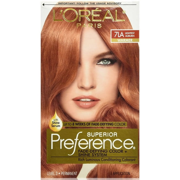 3 Pack - L'Oreal Superior Preference - 7LA Lightest Auburn (Warmer) 1 ...