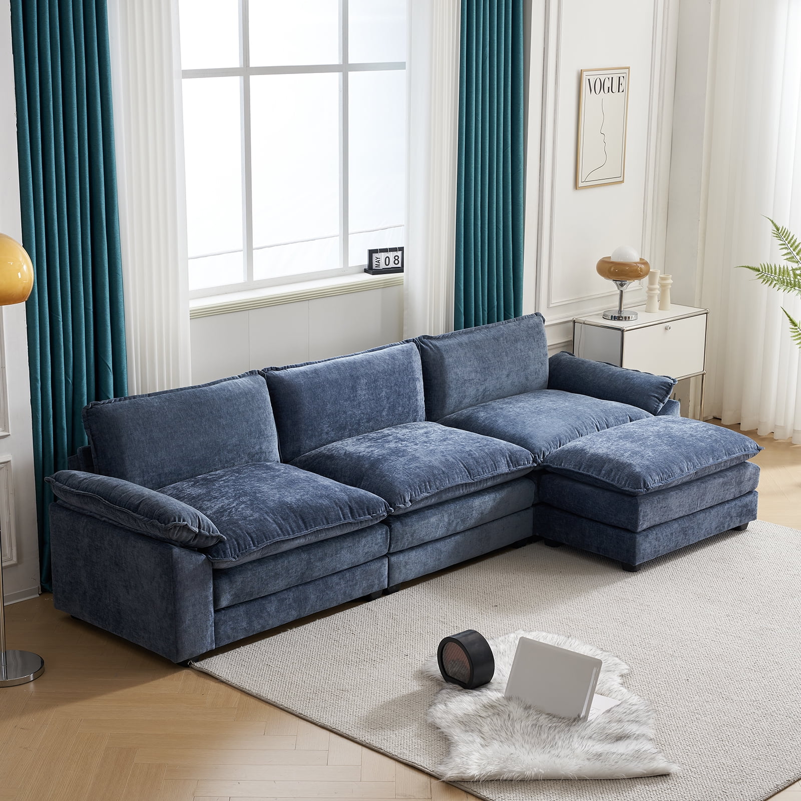 UBesGoo Convertible Sectional Sofa with Chaise L Shaped Couch with ...