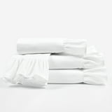 Lush Decor Solid Print Polyester Sheet Sets, Full, White, 6-Pieces ...