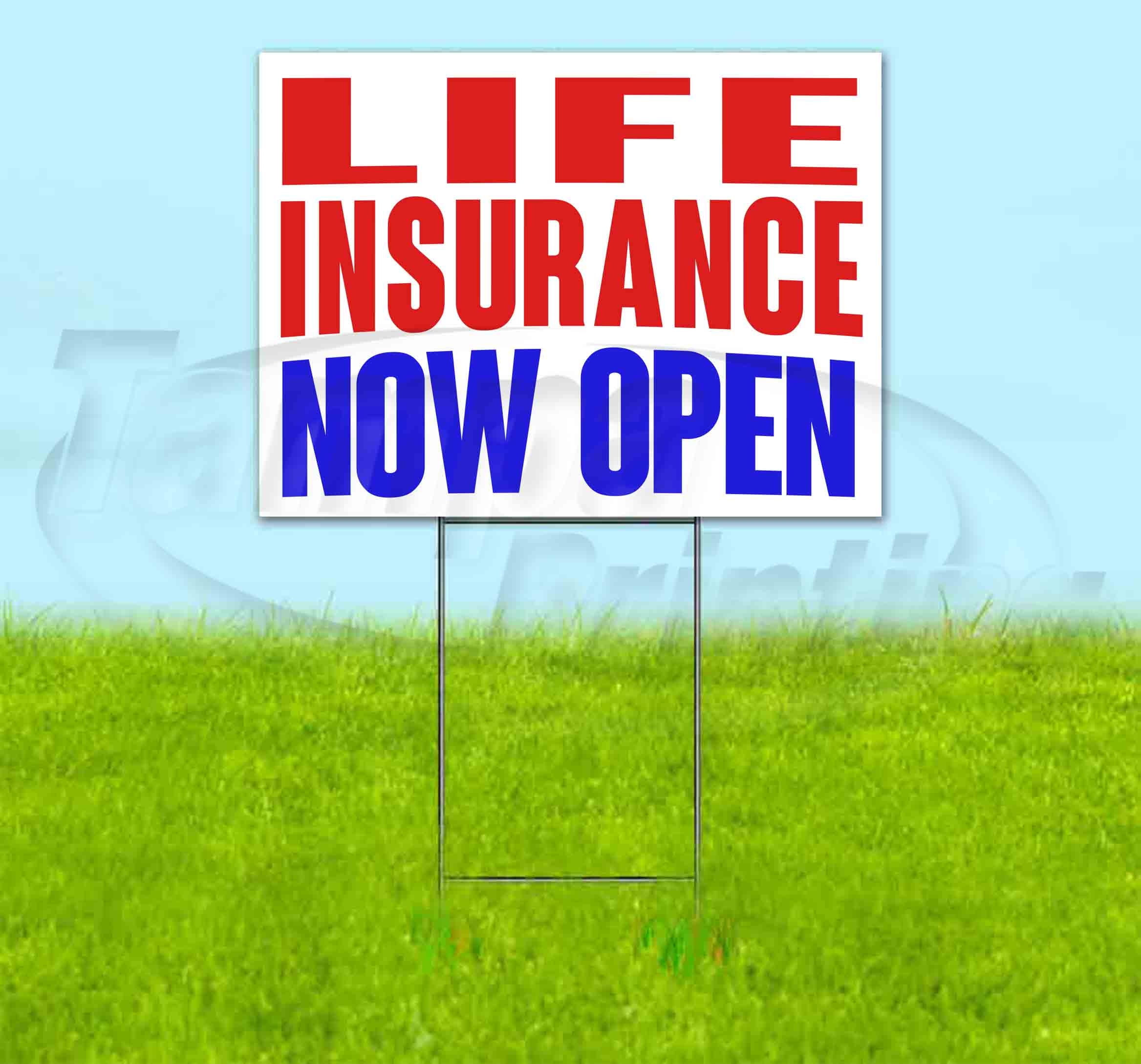 Life Insurance Now Open (18" x 24") Yard Sign, Includes Metal Step ...