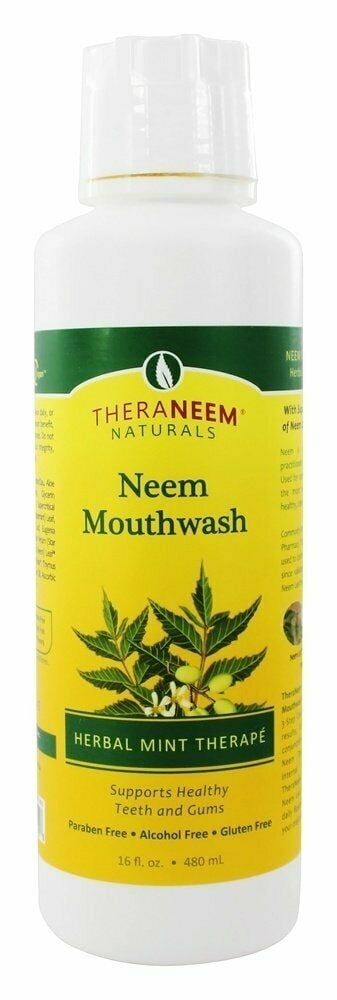 TheraNeem Naturals Neem Mouthwash Herbal Mint, Teeth & Gums, 16oz, 3 ...