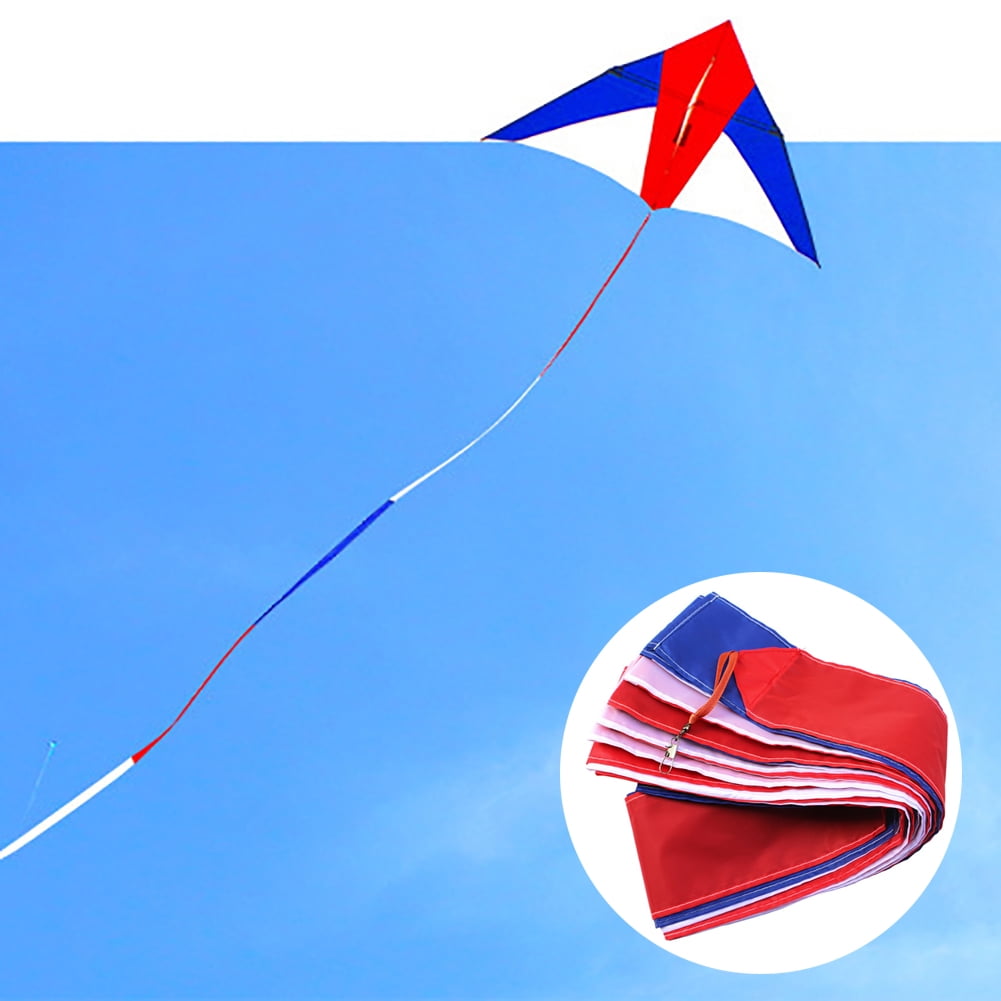 SPRING PARK Rainbow Color Blocking Long Kite Tail Line Outdoor Fun ...