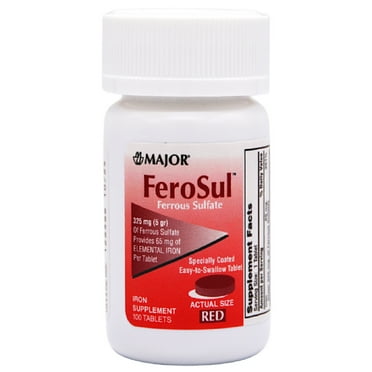 Major Ferosul Tablets, 325 mg, Green, 100 Count - Walmart.com