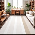 Abstract Stripe Area Rugs 5x7ft Classic Brown Lines Art Floor Rug Non ...