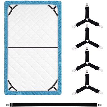 Bed Scrunchie Sheet Holder Straps with Elastic Clamps for Secure ...