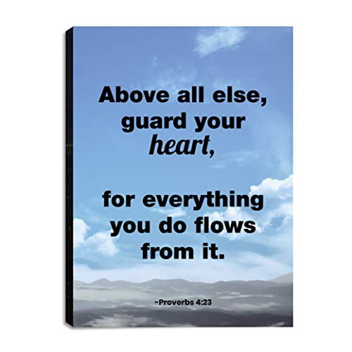 Above All Else Guard Your Heart | 30x40in| Christian Canvas Wall Art ...