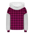 ersvoioy Womens Plaid Fleece Hoodie Long Fur Trim Pocket Long Sleeve ...