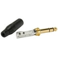 Amphenol ACPS-GB-AU 1/4" Stereo Phone Plug Connector Black with Gold ...