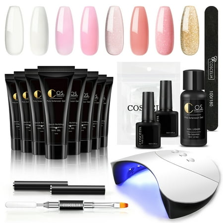 Coscelia Polygel 36W UV/LED Nail Light Starter Set 8pcs Gel Nail Polish ...