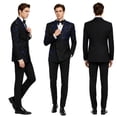 Beauty-Emily Men's Double Breasted Suit Set, Gold Foil Metallic Print ...
