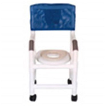 MJM International 118-3TW-SSDE-BL Shower Chair with Blue Soft Seat ...