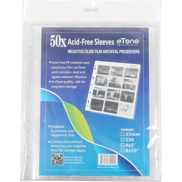 50x eTone Archival Storage Sheets 135 35mm Negative Page Preservers ...