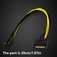 15Pin to 8Pin (6+2) Power Cable for Video Card Power Adapter Cord ...