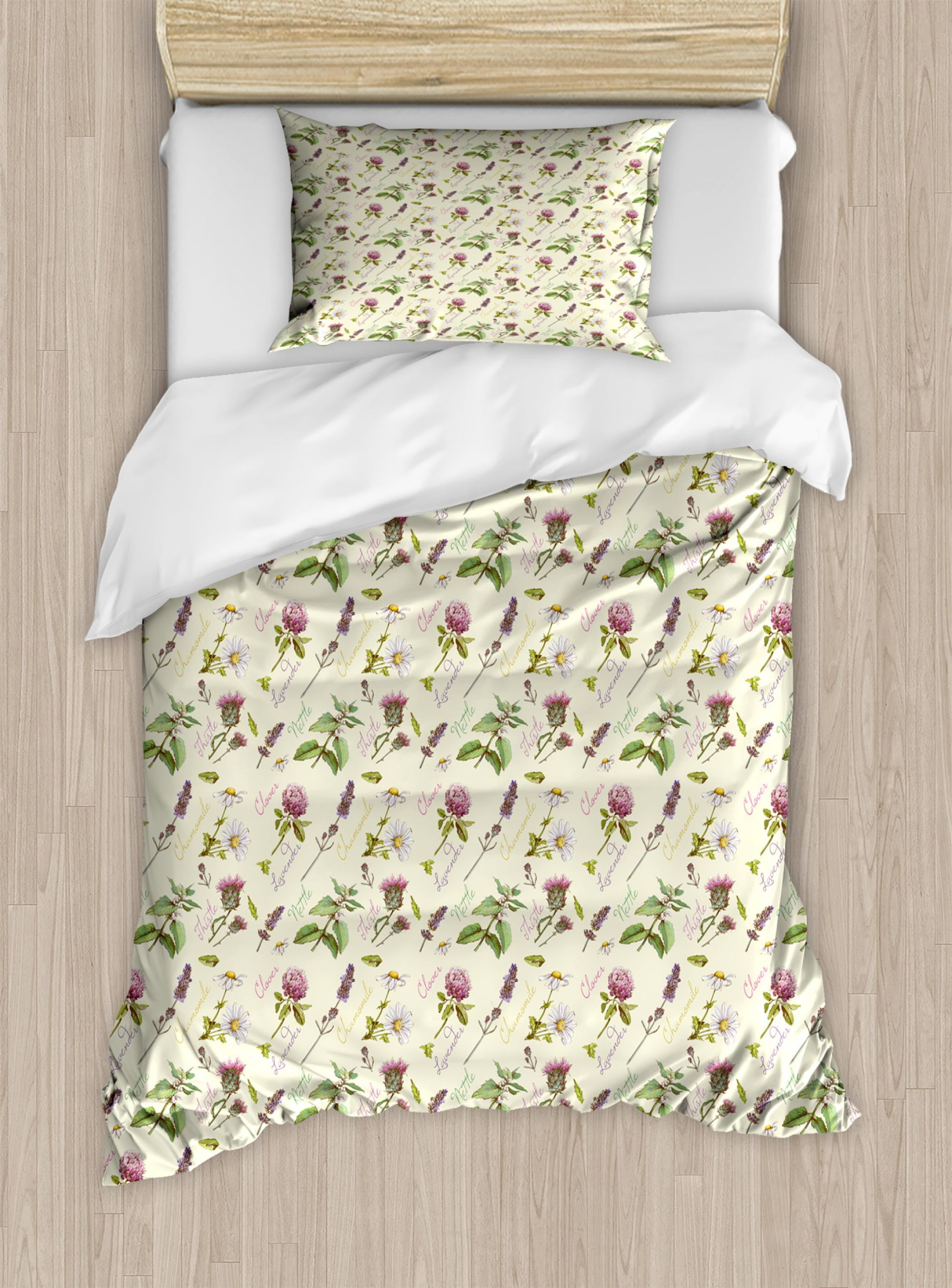 Thistle Twin Size Duvet Cover Set Vintage Pattern With Composition Of
