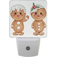FGERFE-Cartoon Christmas Gingerbread Night Light Set of 2 Xmas Cookies ...