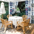 Summer Nautical Outdoor Curtains for Patio, Blue Anchor Lighthouse Crab ...
