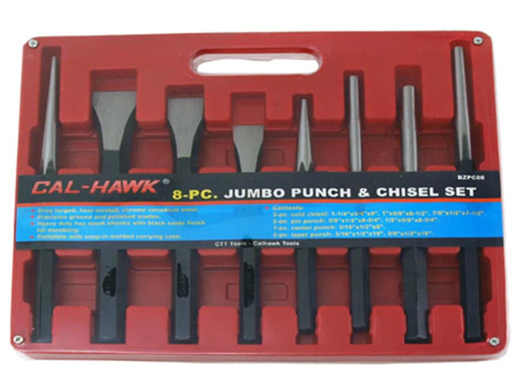 "Cal Hawk Tools 8-pc. Jumbo Punch and Chisel Set" - Walmart.com