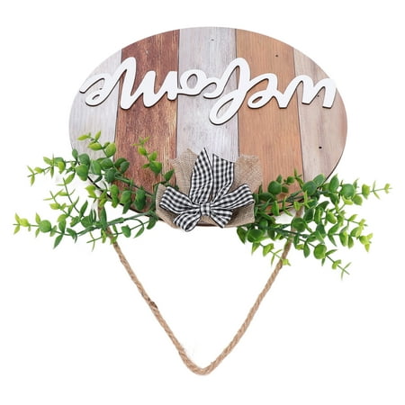 Country Style Welcome Sign,Welcome Wreath Sign with Rustic Front Door ...