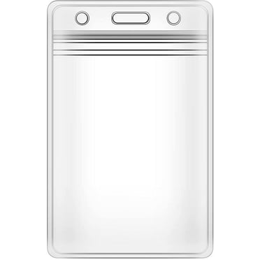Pack of 100 Clear Plastic Vertical Badge Holders, Name Tag Holders ...