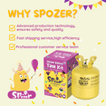 Spozer 22L Helium Tank, Inflates Up to 100 Balloons, 99.99% Pure Helium ...