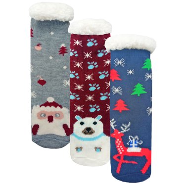 Luxury Divas Colorful Ballet Slipper Non-Slip Fuzzy Socks 6-Pack ...