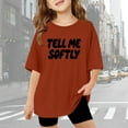 Bjutir Summer Girls Shirts Letter Print Short Sleeve Crew Neck T-Shirts ...