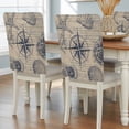8 Pack Vintage Nautical Chair Back Covers Summer Navy Blue Compass ...